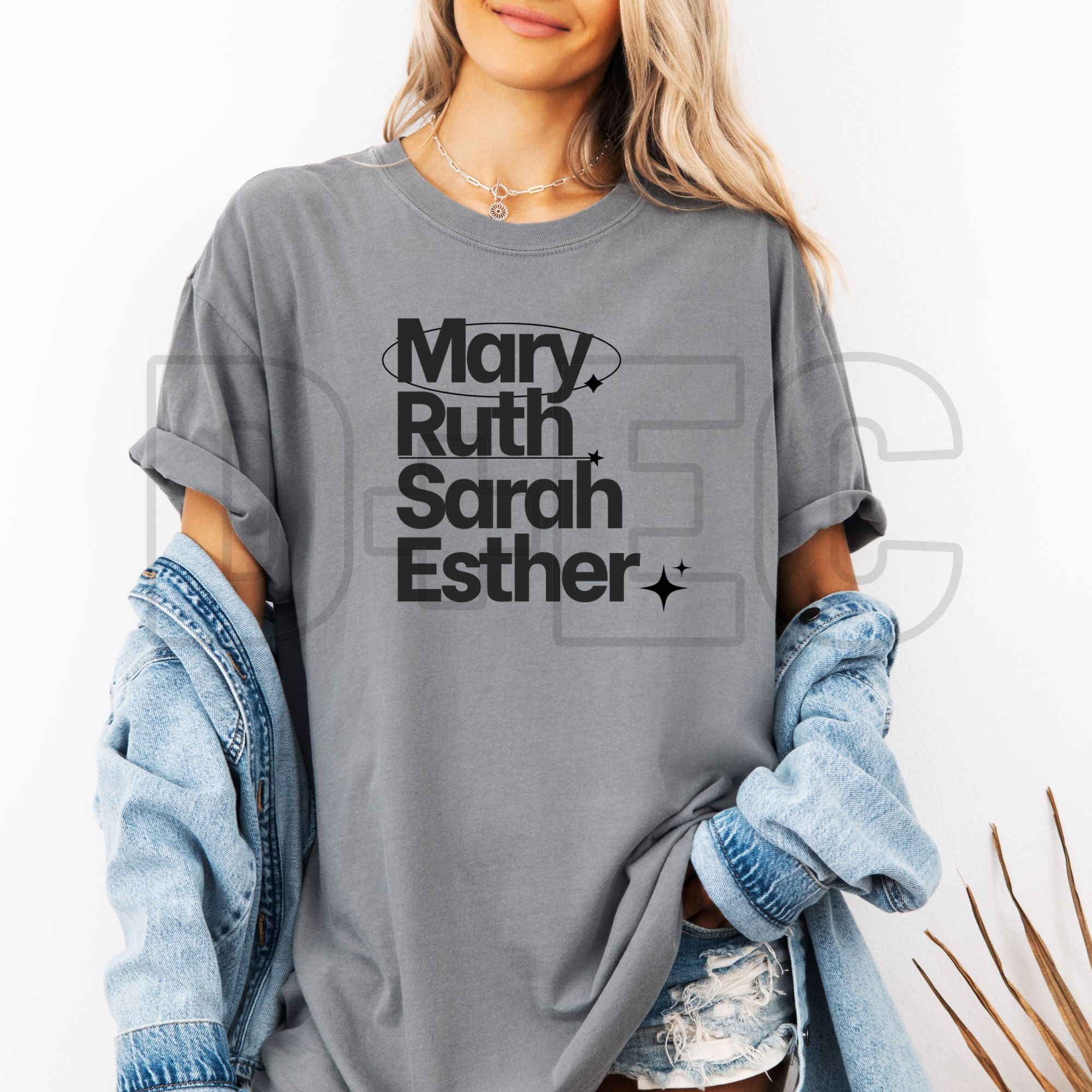 Mary Ruth Sarah Esther- DTF Transfer – D&EC Wholesale