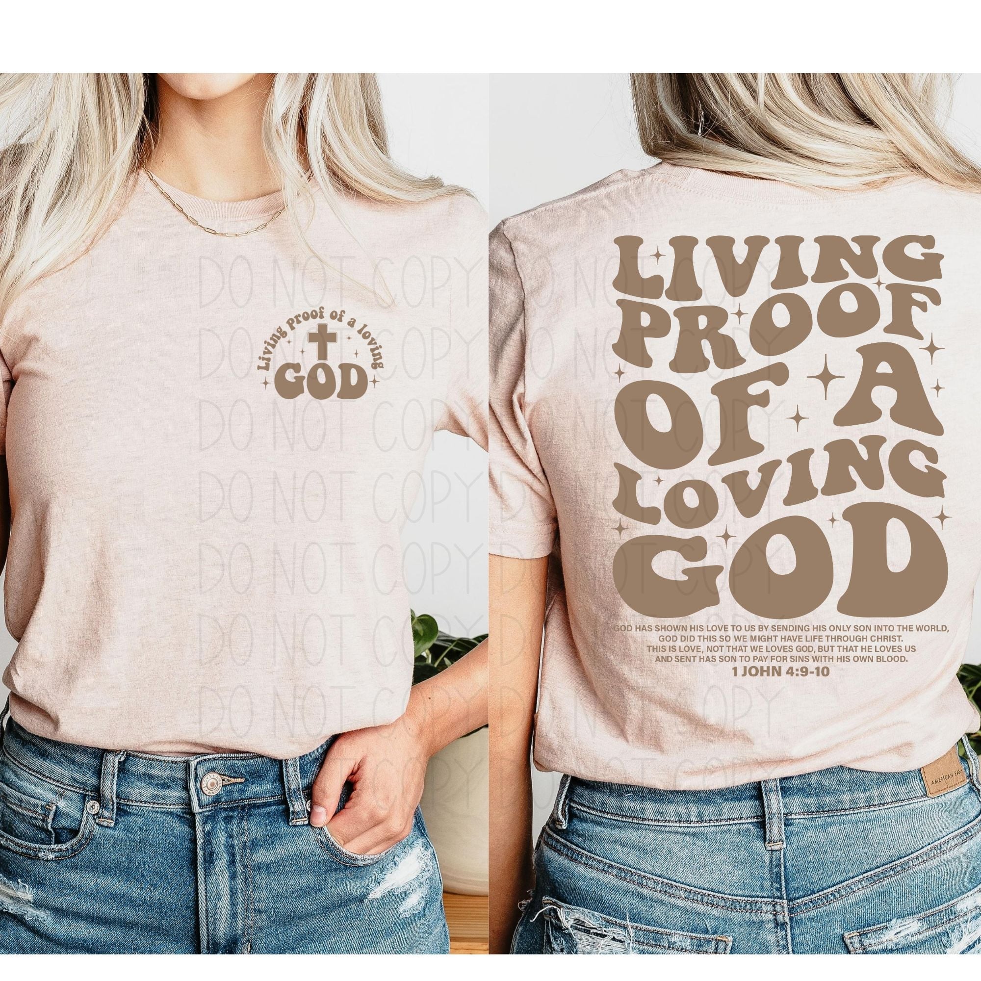 Living Proof of a loving God-Tan Ink-SET – D&EC Wholesale