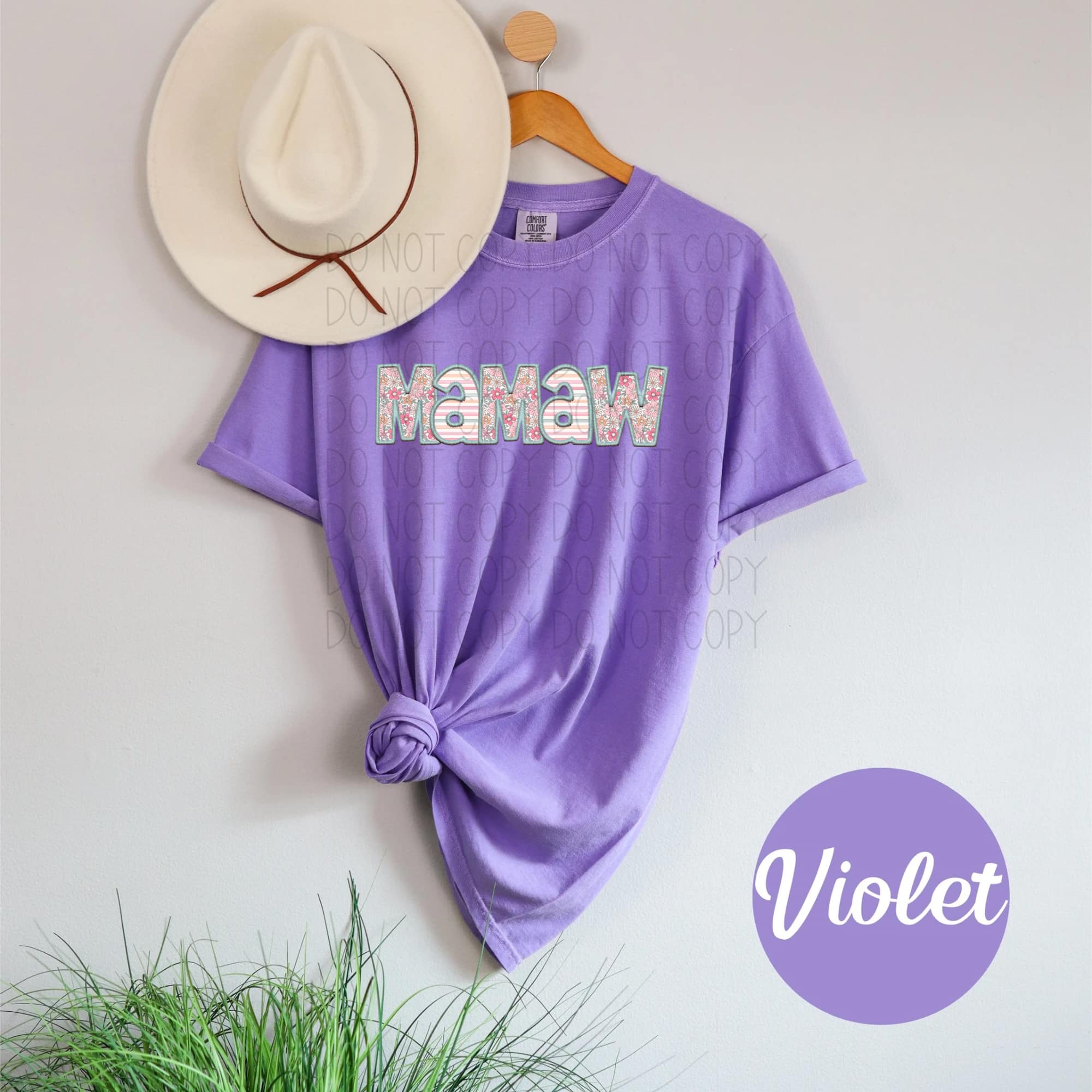Mamaw Floral Name- Comfort Color – D&EC Wholesale