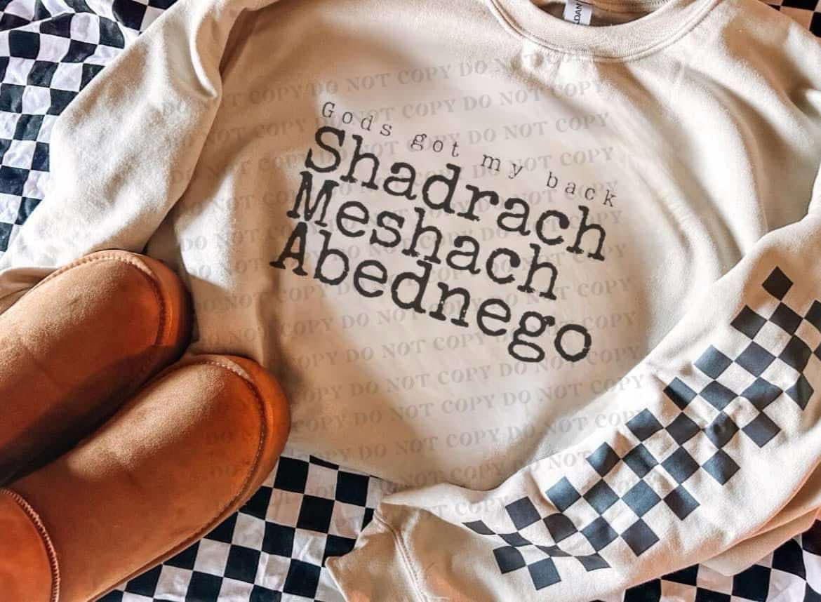 God's got my back Shadrach Meshach Abednego- DTF Transfer – D&EC Wholesale