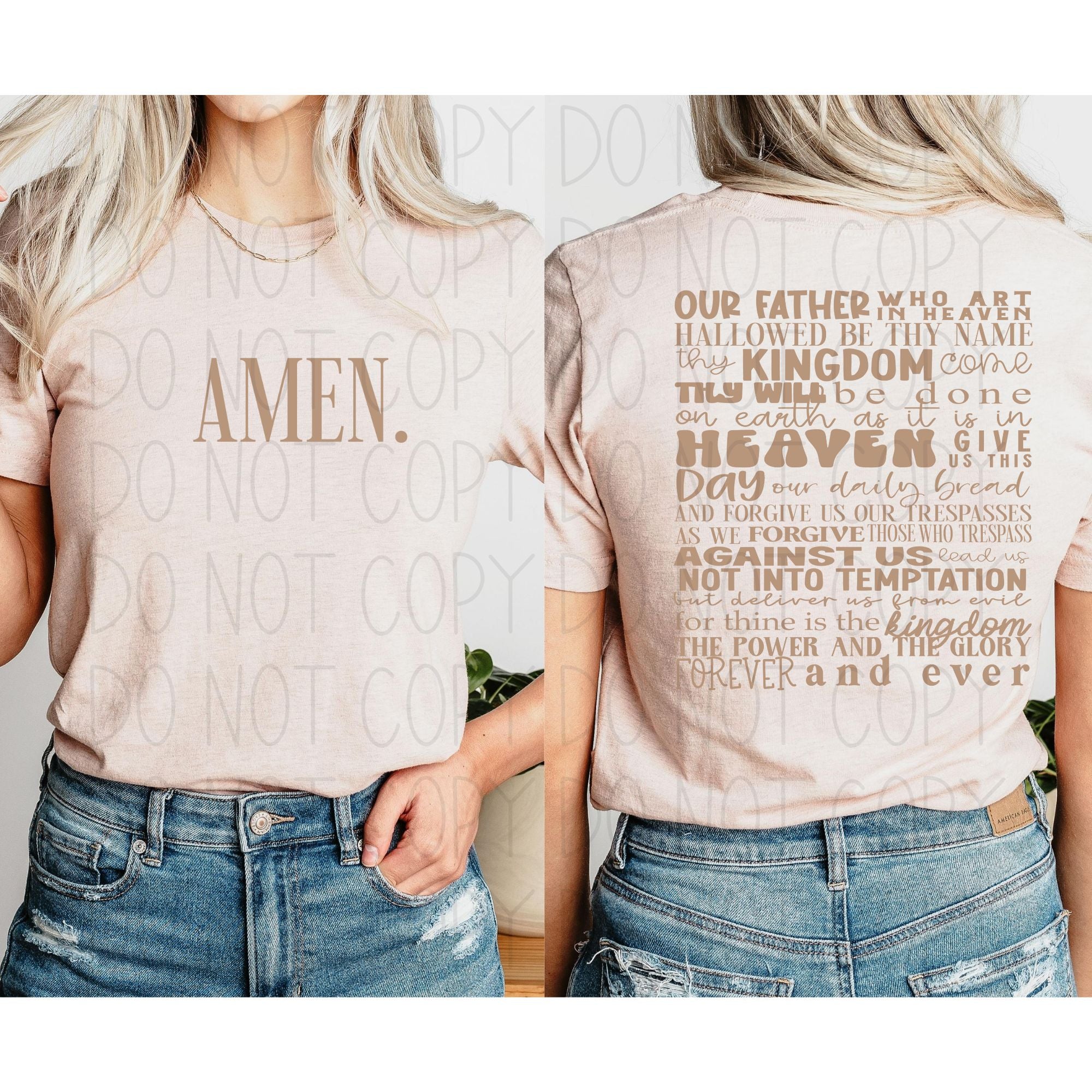 The Lord's Prayer-Amen front + back- Comfort Color – D&EC Wholesale