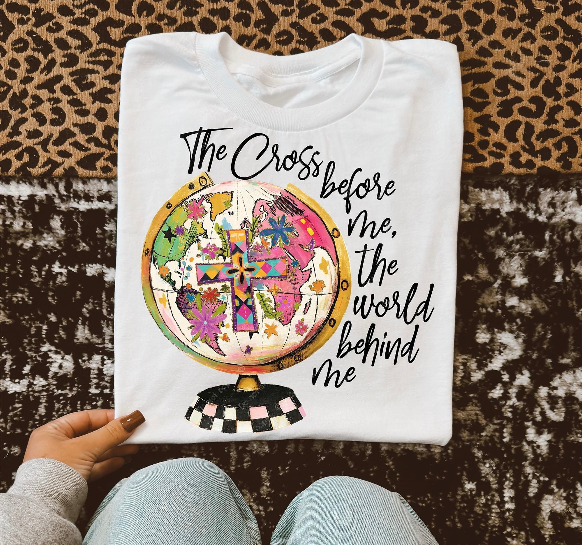 The cross before me, the world behind me- DTF Transfer – D&EC Wholesale